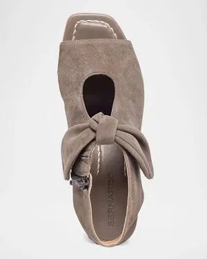 Bernardo Lizzie Suede Knot Sandals - Dkred