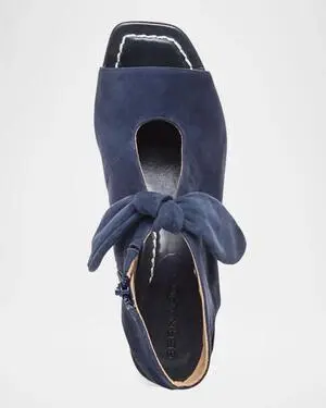 Bernardo Lizzie Suede Knot Sandals - Navy