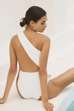 HAIGHT. Crepe Luisa One-Piece Swimsuit White