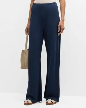 LA LIGNE Colby Linen-Blend Pants - Navy
