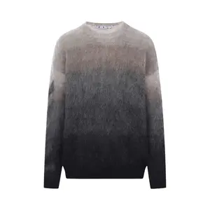 Off-White Diag Brushed Knit Crew 'dark Sand/black