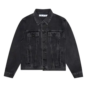 Off-White Negative Mark Slim Denim Jacket - Grey