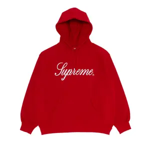 Supreme Raised Script Hooded Sweatshirt - Red