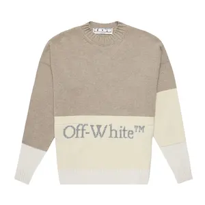 Off-White Blocked Knit Crewneck - Cream