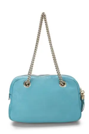 Gucci Leather Soho Chain Shoulder Bag - Blue