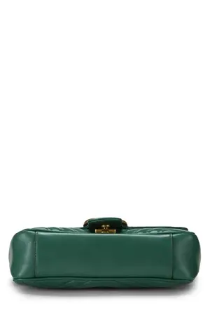 Gucci Leather Gg Marmont Shoulder Bag - Green