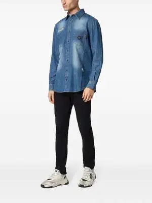 Philipp Plein Distressed-effect Denim Shirt
