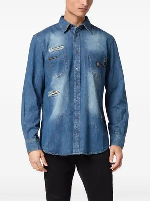 Philipp Plein Distressed-effect Denim Shirt