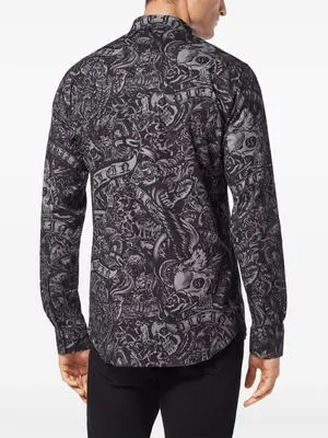 Philipp Plein Tattoo-print Long-sleeve Shirt