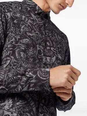 Philipp Plein Tattoo-print Long-sleeve Shirt