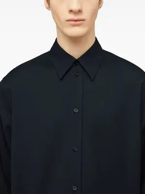 JIL SANDER Long-sleeve Wool Shirt - Blue