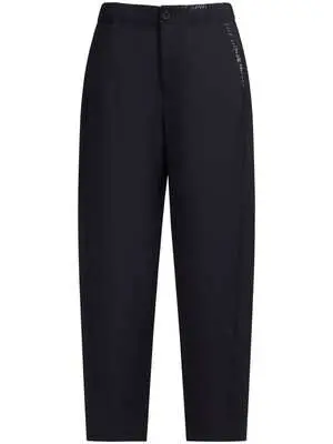 Marni Logo-embroidered Tapered Trousers - Blue