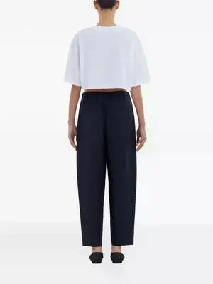 Marni Logo-embroidered Tapered Trousers - Blue