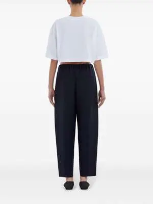Marni Logo-embroidered Tapered Trousers - Blue
