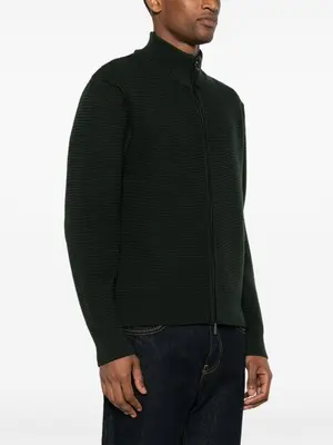 Canali Waffle-knit Wool Cardigan