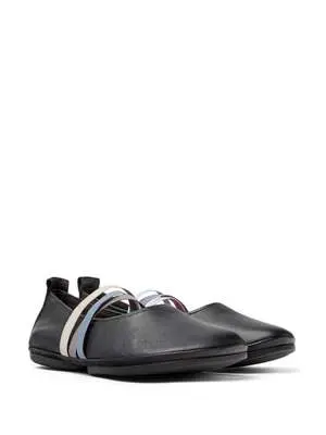 Camper Right Nina Twins Leather Ballerinas - Black