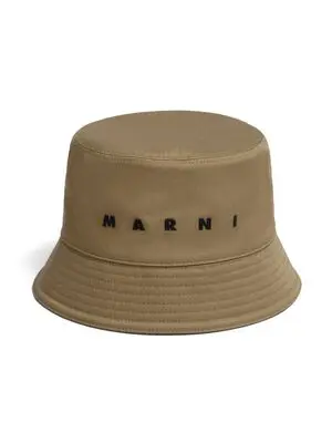 Marni Logo-embroidered Bucket Hat - Neutrals