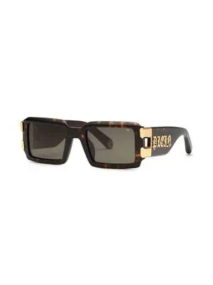 Philipp Plein Plein Eagle Rectangular Sunglasses - Brown