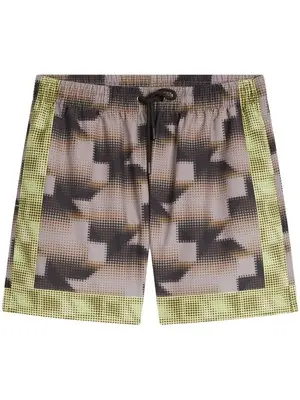 Dries Van Noten Graphic-print Swim Shorts - Neutrals