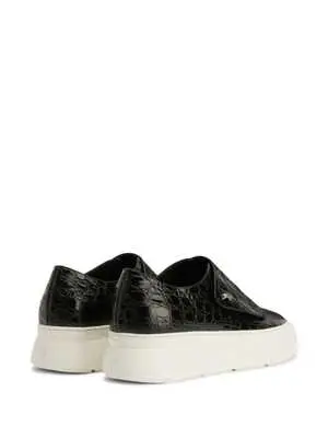GIUSEPPE ZANOTTI Crocodile-embossed Monk Strap Sneakers