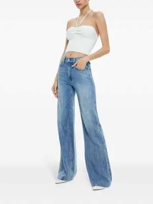 Alice + Olivia Linnie Ribbed-knit Halter Top