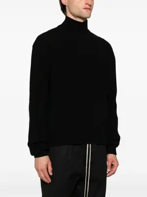 Rick Owens Roll-neck Virgin-wool Jumper - Black