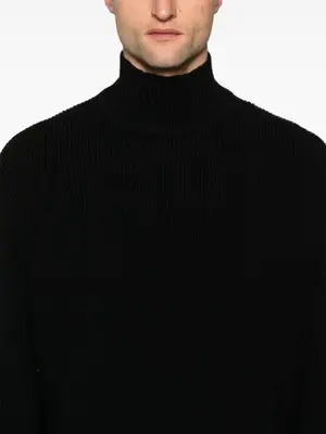 Rick Owens Roll-neck Virgin-wool Jumper - Black