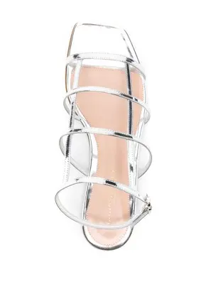 GIANVITO ROSSI Metallic Leather Flat Sandals