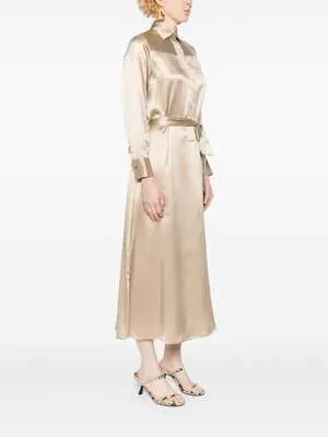 Kiton Classic-collar Silk Shirt Dress
