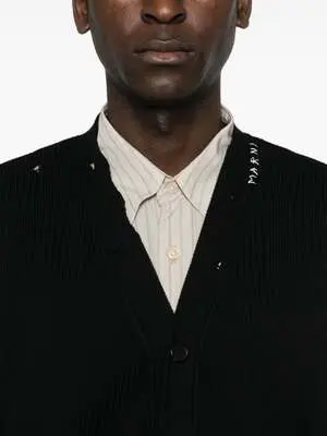 Marni V-neck Cotton Cardigan - Black