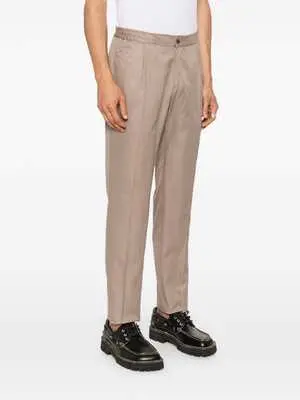 Kiton Elasticated-waistband Tapered Trousers - Brown