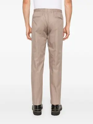 Kiton Elasticated-waistband Tapered Trousers - Brown