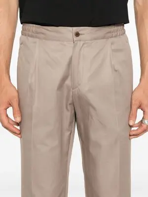 Kiton Elasticated-waistband Tapered Trousers - Brown