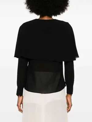 Chloé Cape-attachment Silk Shirt - Black