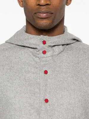 Kiton Mariano Flannel Hooded Shirt - Grey