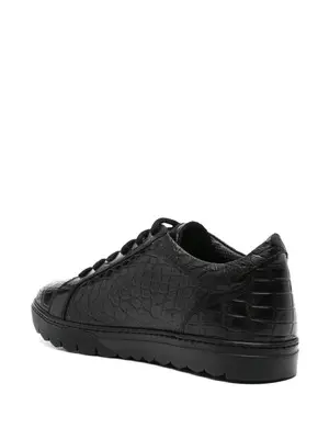 Kiton Crocodile-embossed Leather Sneakers