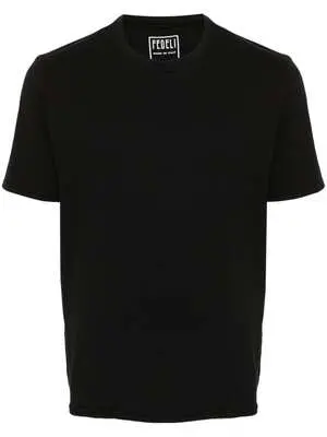 Fedeli Short-sleeve Cotton T-shirt - Black