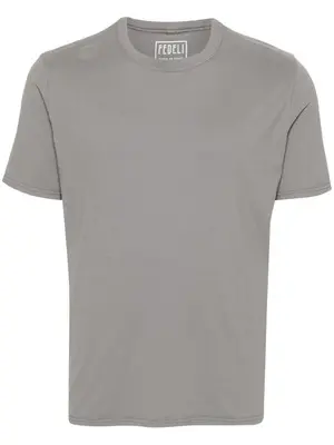 Fedeli Short-sleeve Cotton T-shirt - Grey