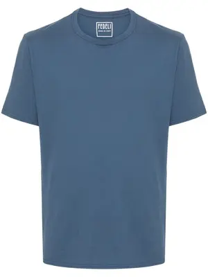 Fedeli Short-sleeve Cotton T-shirt - Blue