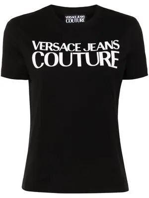 Versace Rubberised-logo T-shirt - Black