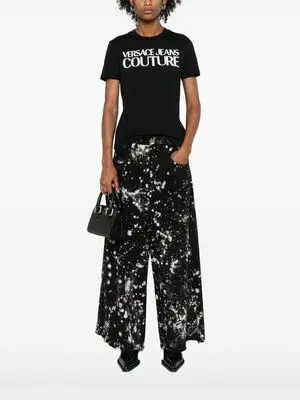 Versace Rubberised-logo T-shirt - Black