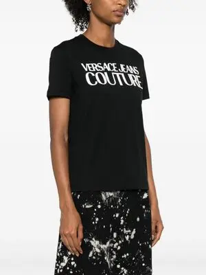 Versace Rubberised-logo T-shirt - Black
