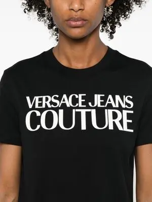 Versace Rubberised-logo T-shirt - Black