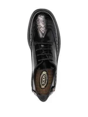 TOD'S Logo-tag Leather Brogues - Black
