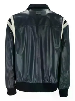 Loewe Panelled Leather Jacket - Blue