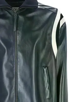Loewe Panelled Leather Jacket - Blue