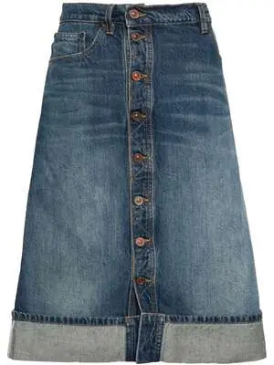 Victoria Beckham Mid-rise Denim Midi Skirt