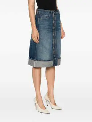 Victoria Beckham Mid-rise Denim Midi Skirt