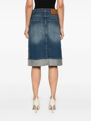 Victoria Beckham Mid-rise Denim Midi Skirt