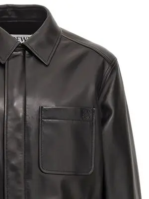 Loewe Long-sleeve Leather Overshirt